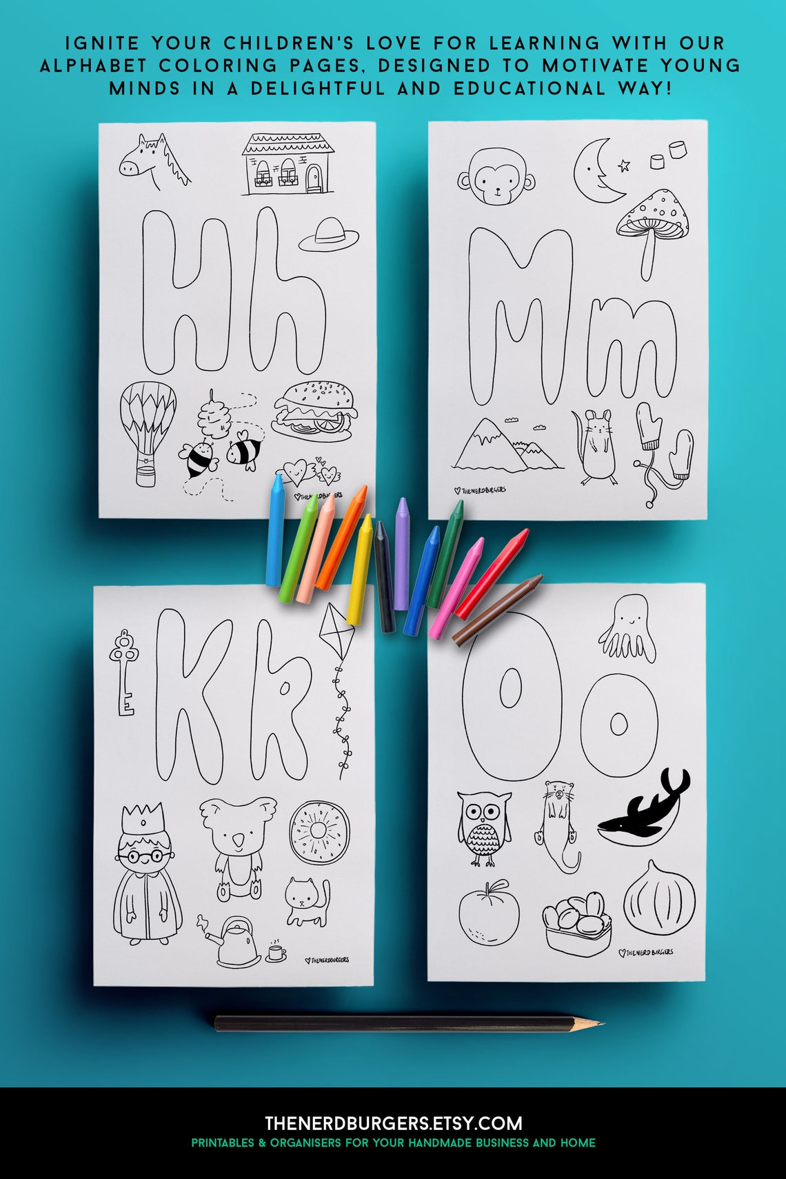 ABC Coloring Book, Alphabet Coloring Pages, Preschool Abc Book ...
