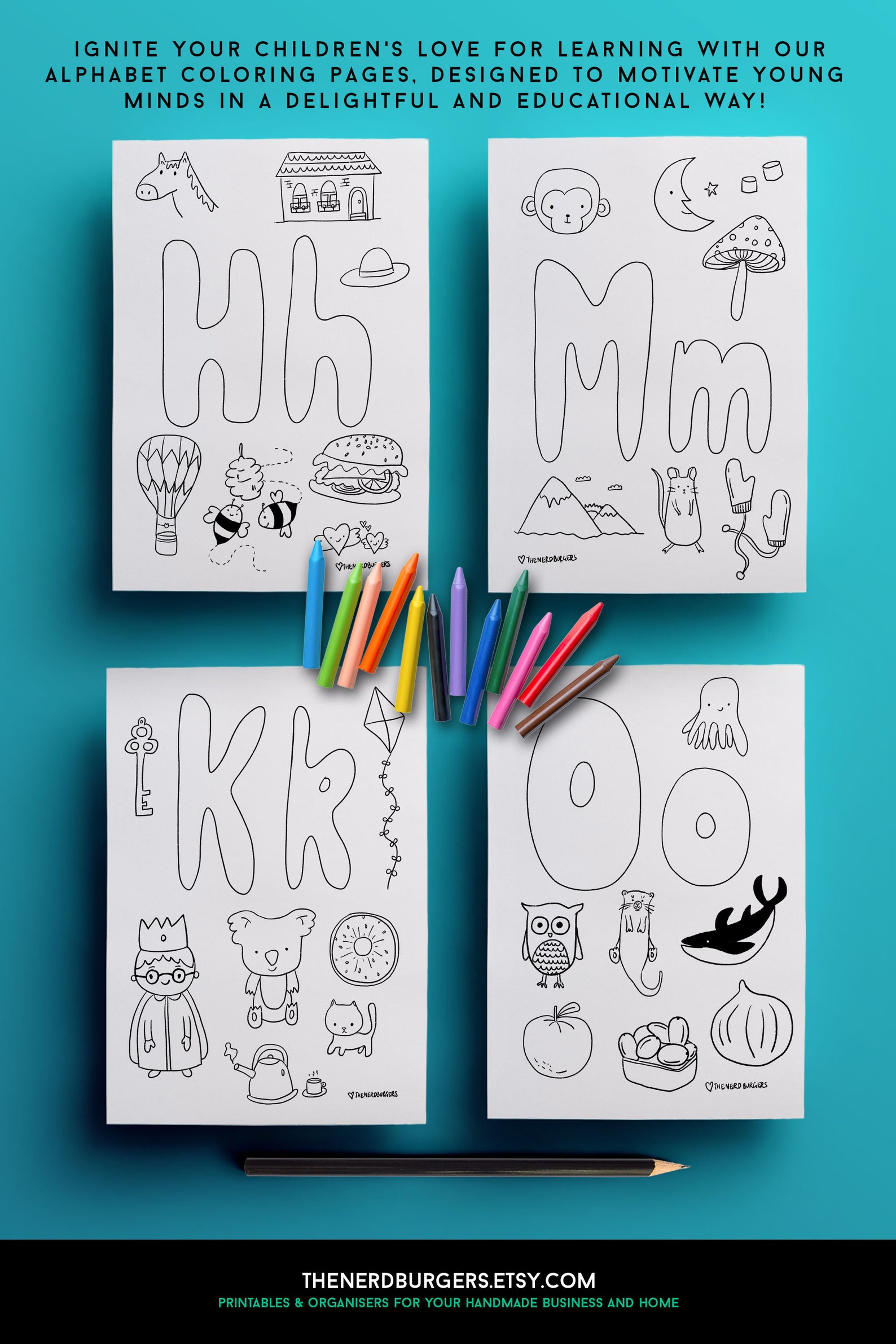 ABC Coloring Book, Alphabet Coloring Pages, Preschool Abc Book ...