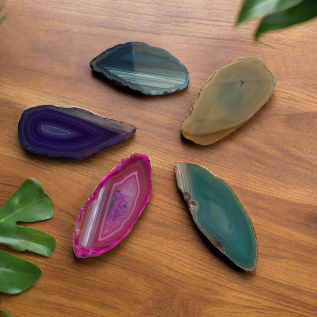 Agate Slice Magnets – Natural Crystal Decor for Home and Office ...