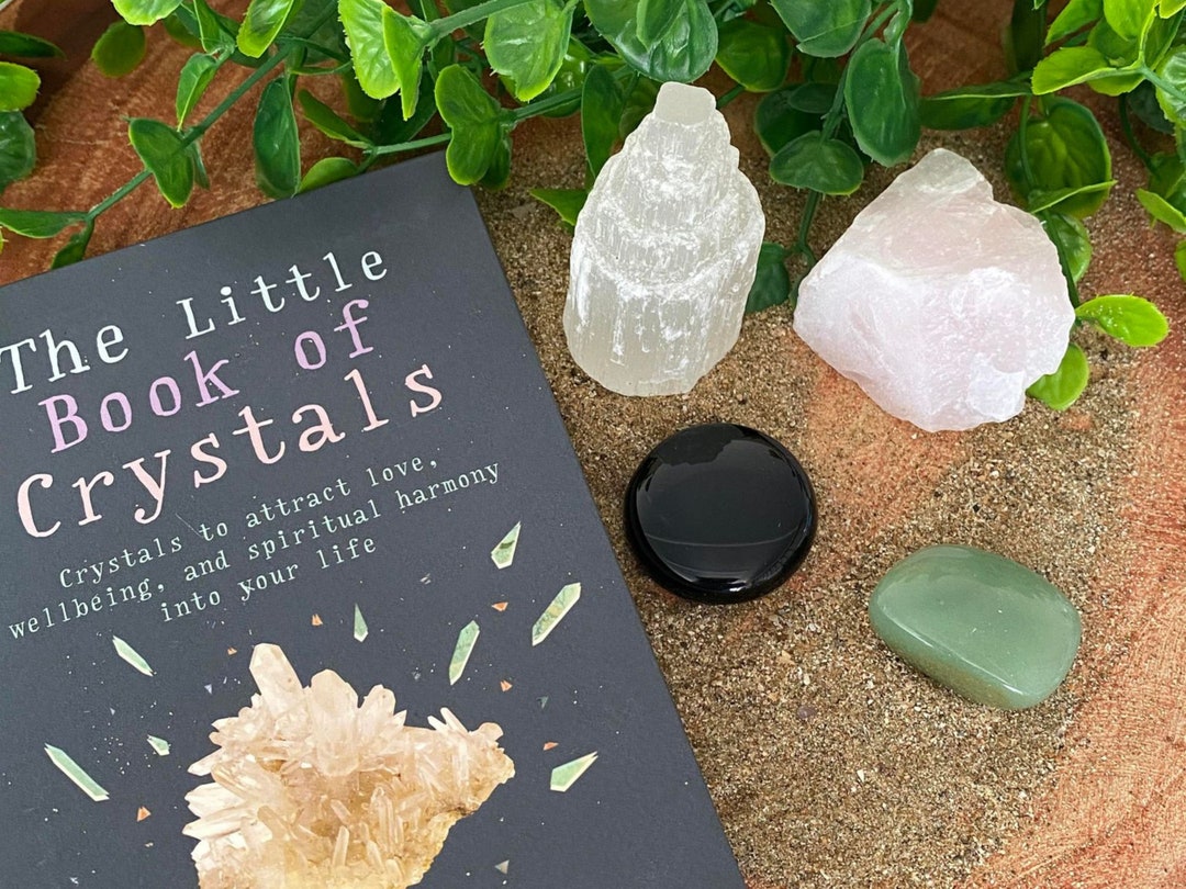 Book and Crystal Gift Set the Little Book of Crystals Selenite Rose ...