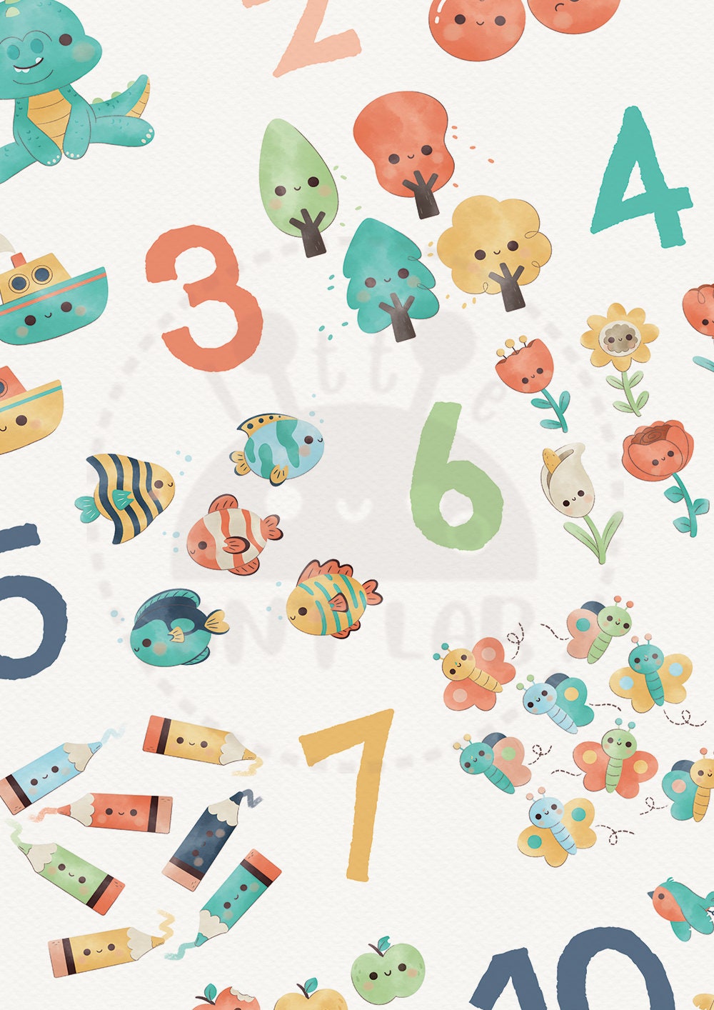 Números de póster Números del 1 al 10 o del 1 al 20 Números - Etsy México