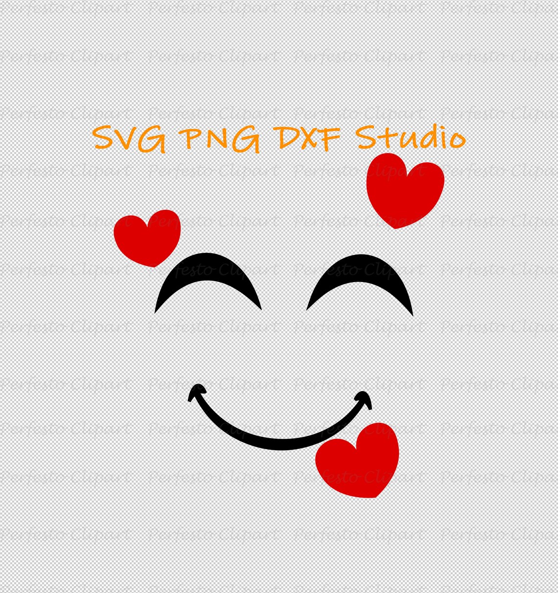 Smiling Face With Hearts Emoji SVG PNG in Love Face Emoji - Etsy