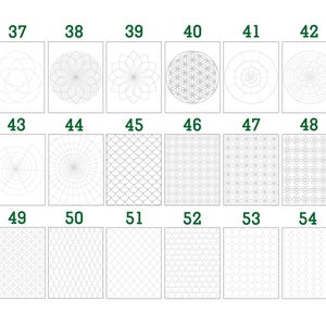 Printable Mandala Grid Template Set of 56, PNG, PDF, Mandala Grid ...