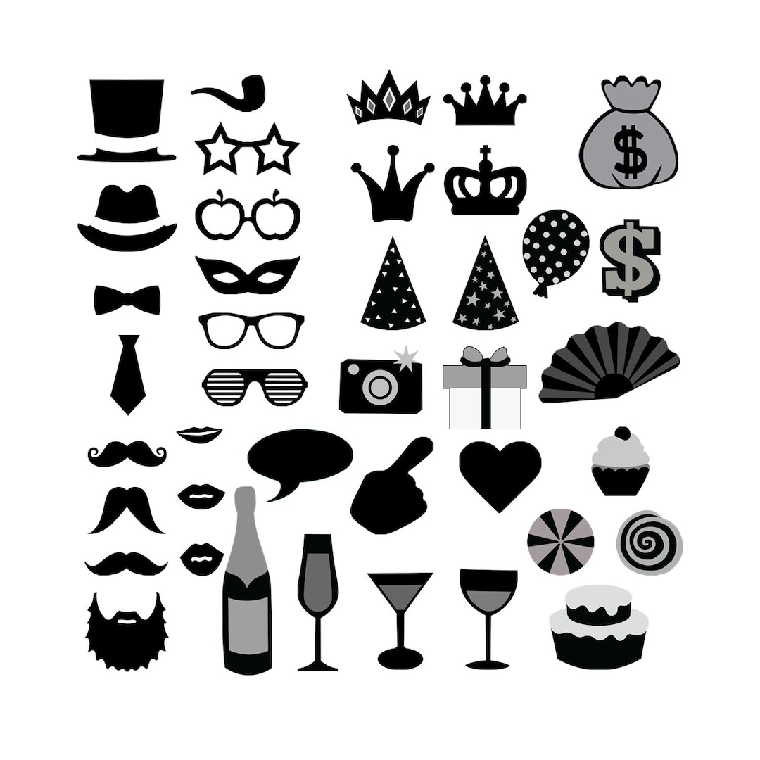 Photo Booth Props Svg, Photo Booth Props for Cricut, Silhouette, DIY - Etsy