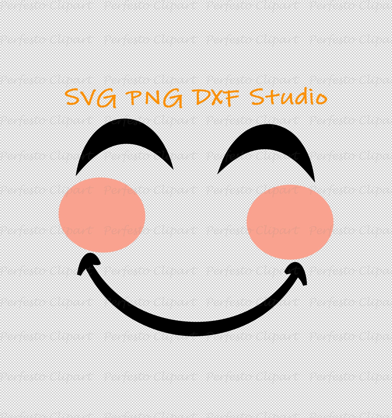 Smiley Face Emoji Svg, Png, Dxf, Rosy Cheeks Svg, Smile Emoji Birthday ...