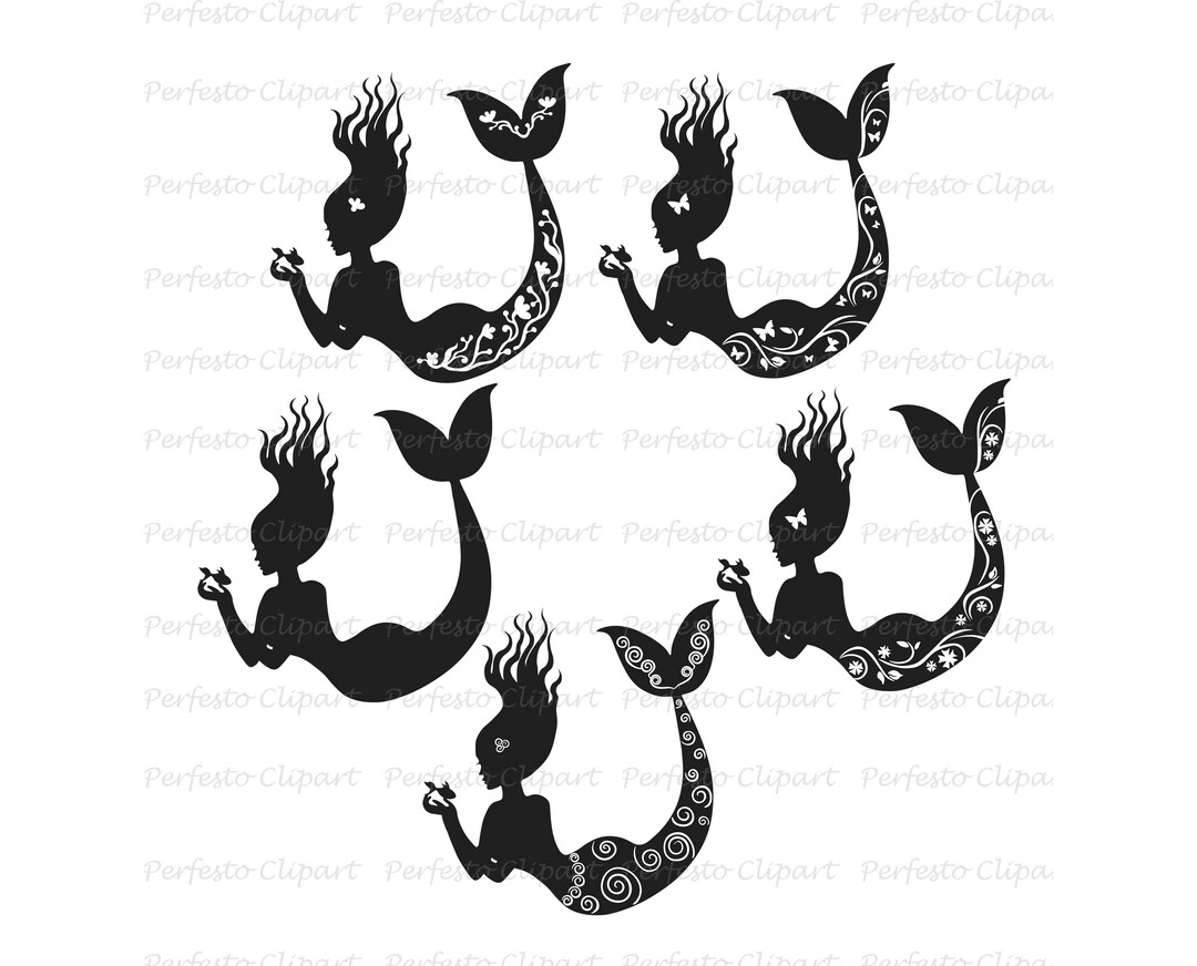 Mermaid Svg / Png / Pdf / Ai / Mermaid Cliaprts / Mermaid Cut Files ...
