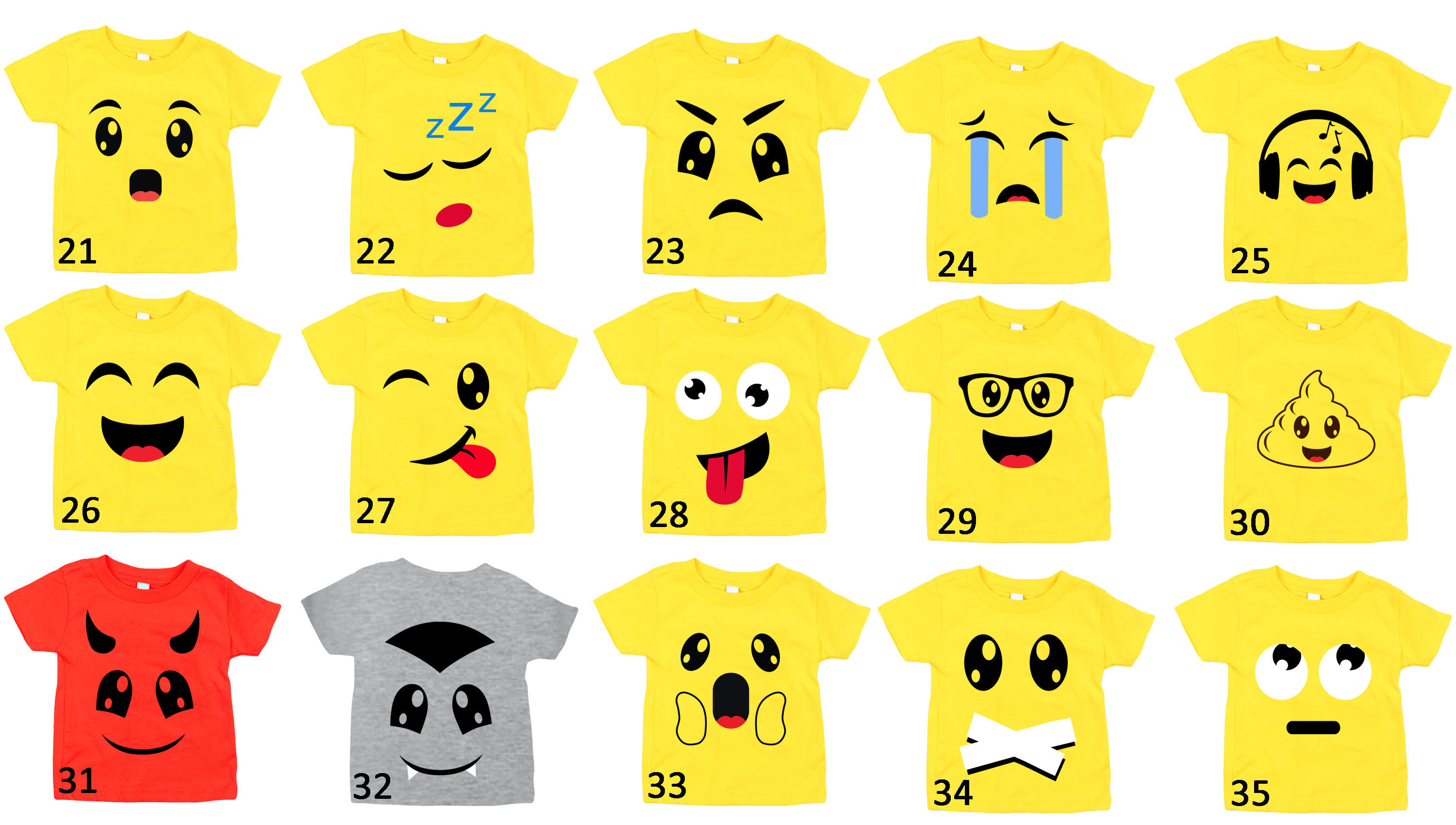 Emoji Shirt PNG, SVG, DXF, STUDIO3 / 35 Pack / Emoji Svg, Emoji Clipart ...