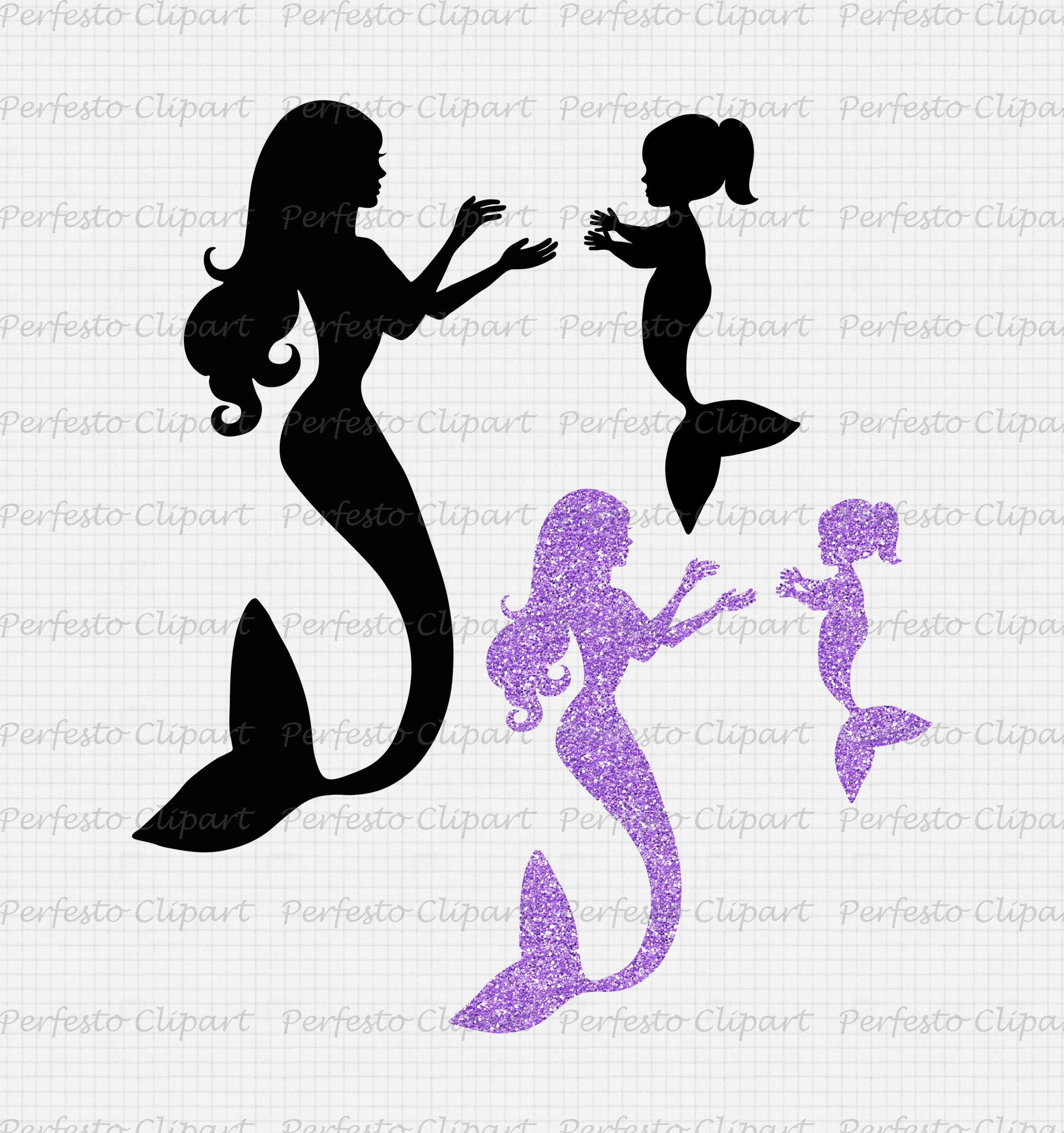 Mermaid With a Baby SVG / PNG / AI / Mermaid Cliaprt / Mermaid - Etsy