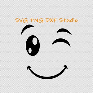 Winking Face Emoji Svg, Png, Dxf, Winking Face Svg, Wink Face Emoji ...