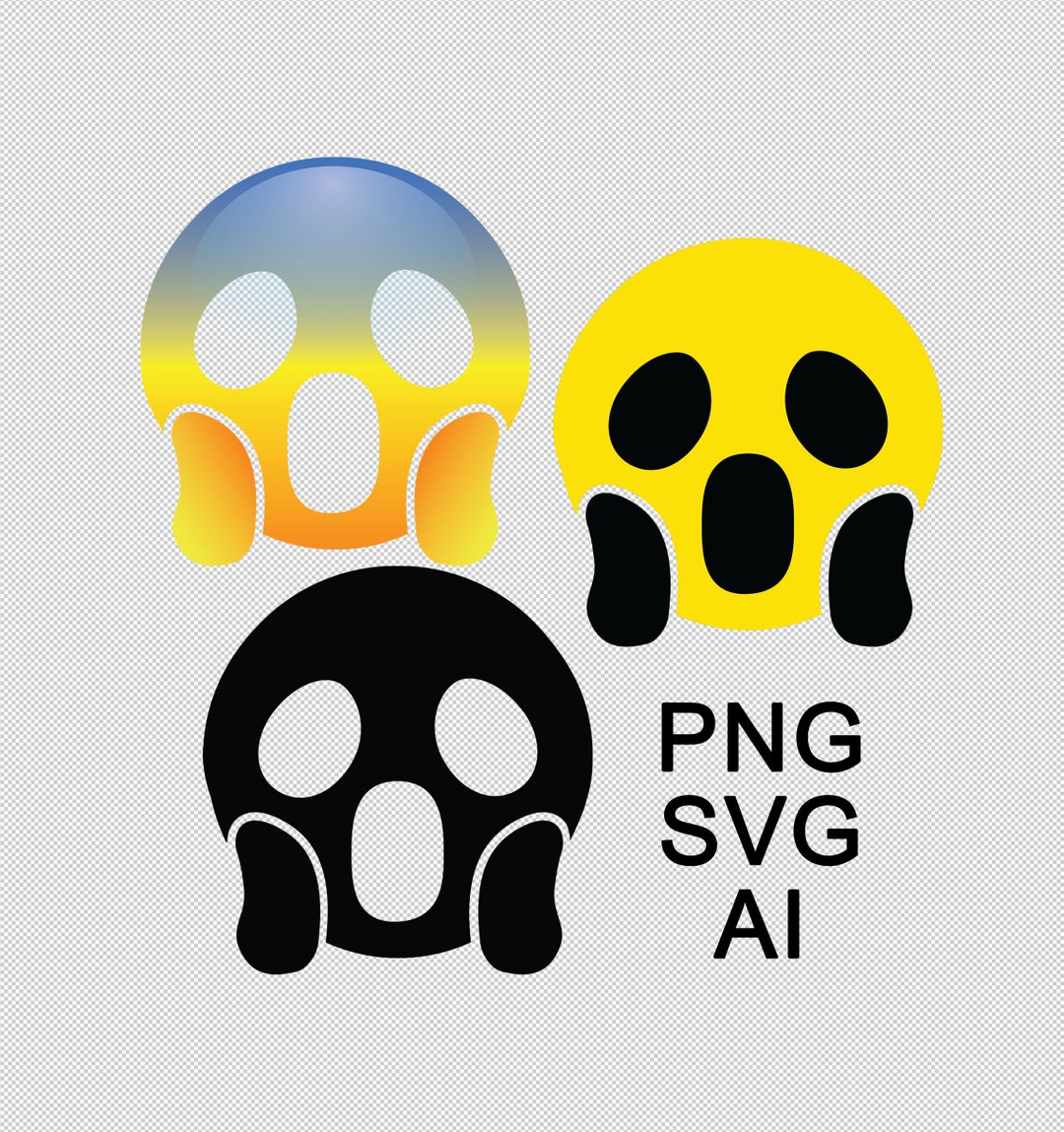 Screaming Emoji, Scared Emoji, Fearful Face Emoji, OMG Svg / Png / Ai ...
