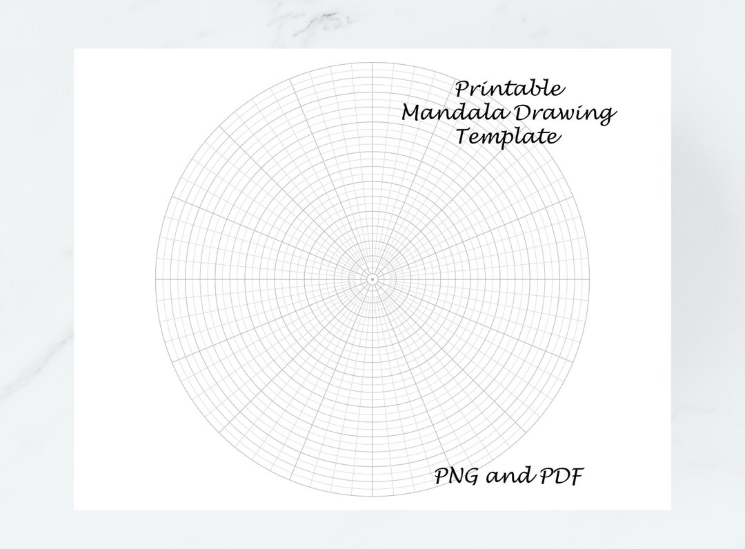 Printable Mandala Drawing Template, Digital Mandala Template, Mandala ...