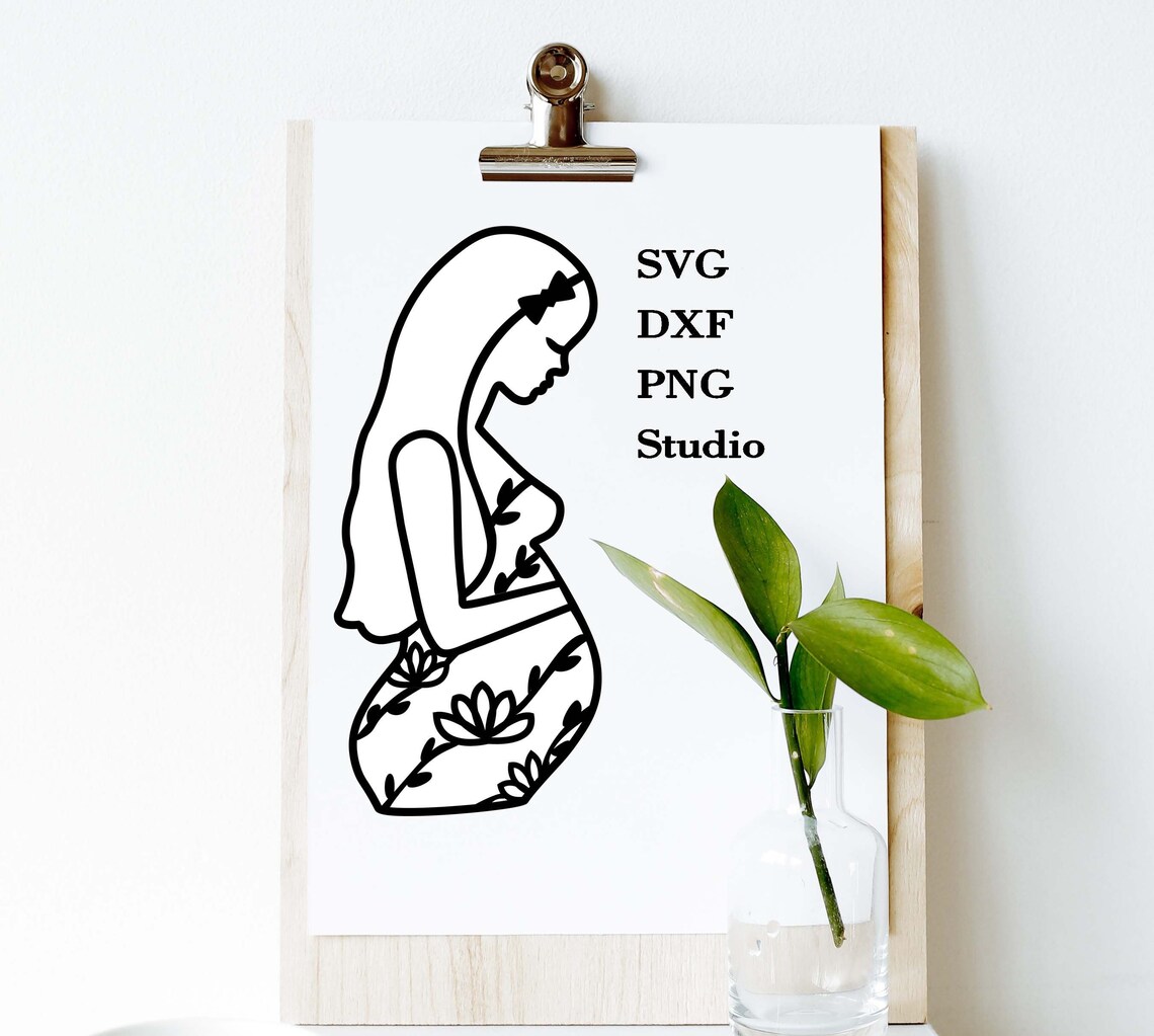 Pregnant Woman Svg Pregnant SVG Pregnant Person New Mom | Etsy