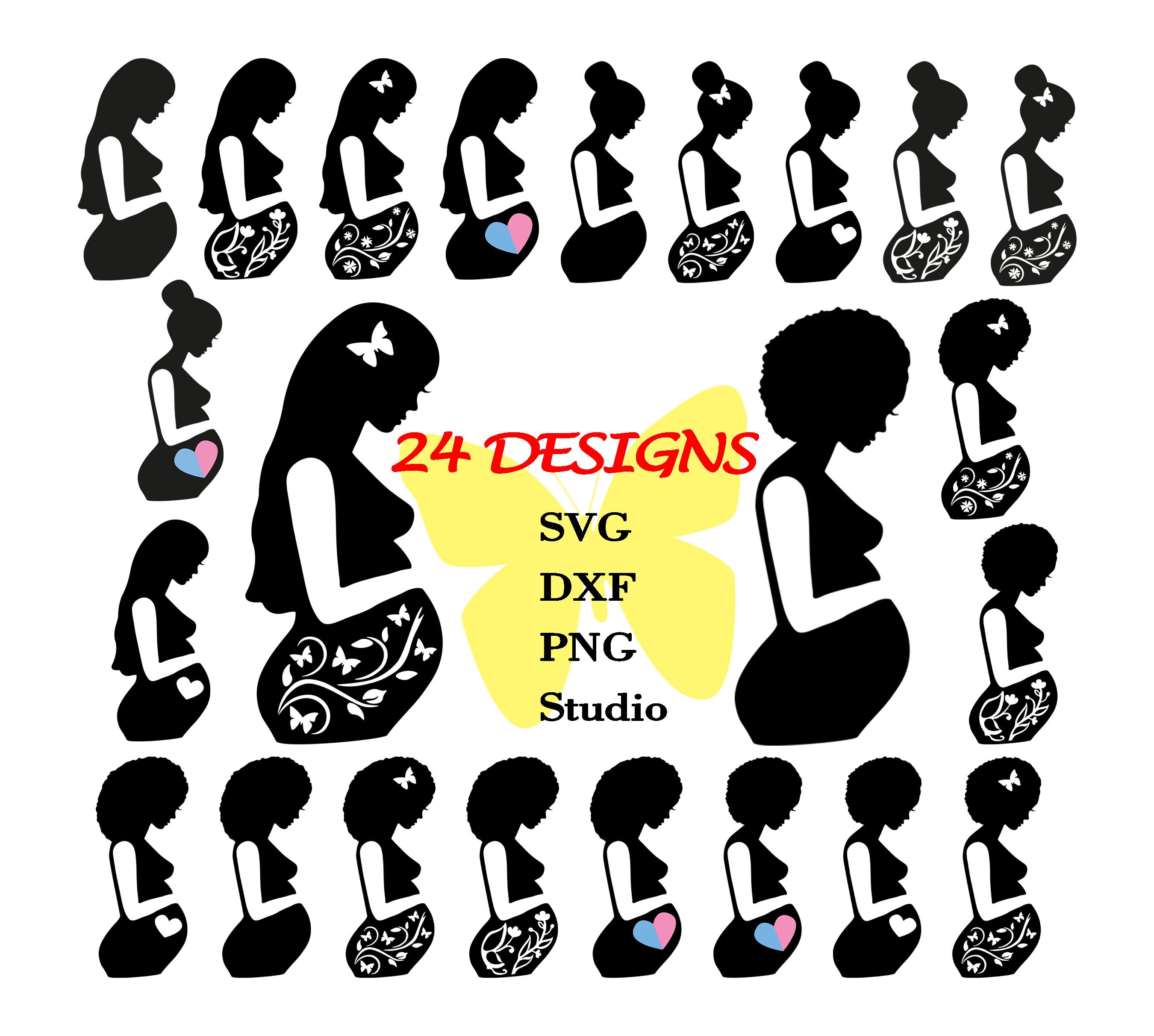 Mujer embarazada Svg embarazada SVG persona embarazada | Etsy