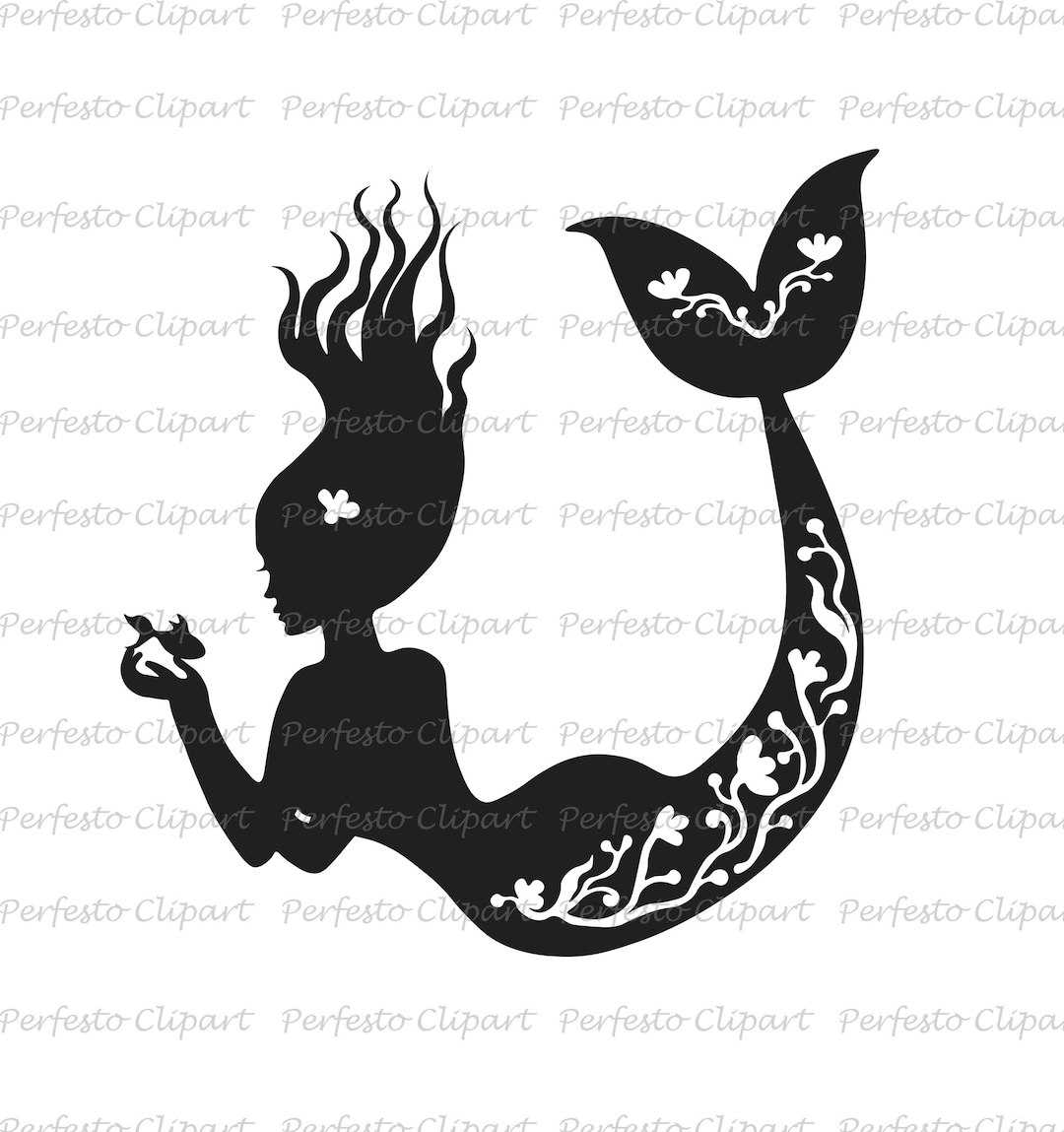 Mermaid Silhouette Svg Png Pdf Ai Mermaid Cliaprt Mermaid Svg