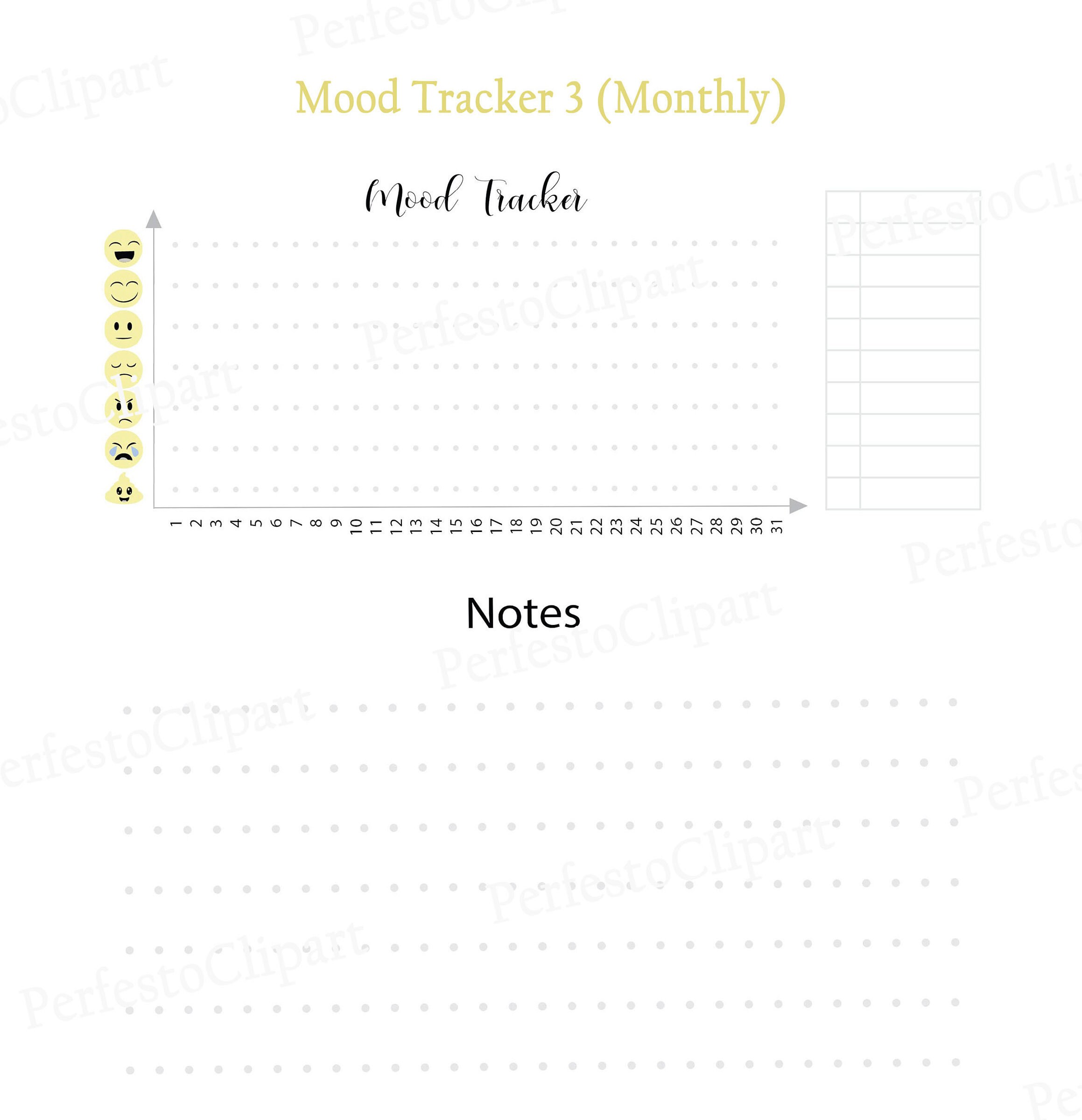 Mood Tracker for Goodnotes, Printable Mood Tracker Template, Daily ...