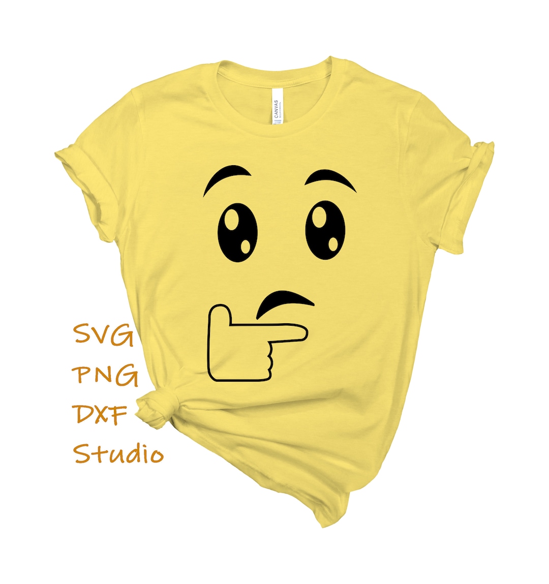 Thinking Face Emoji Svg, Png, Dxf, Thinking Svg, Chin Thumb Emoji ...