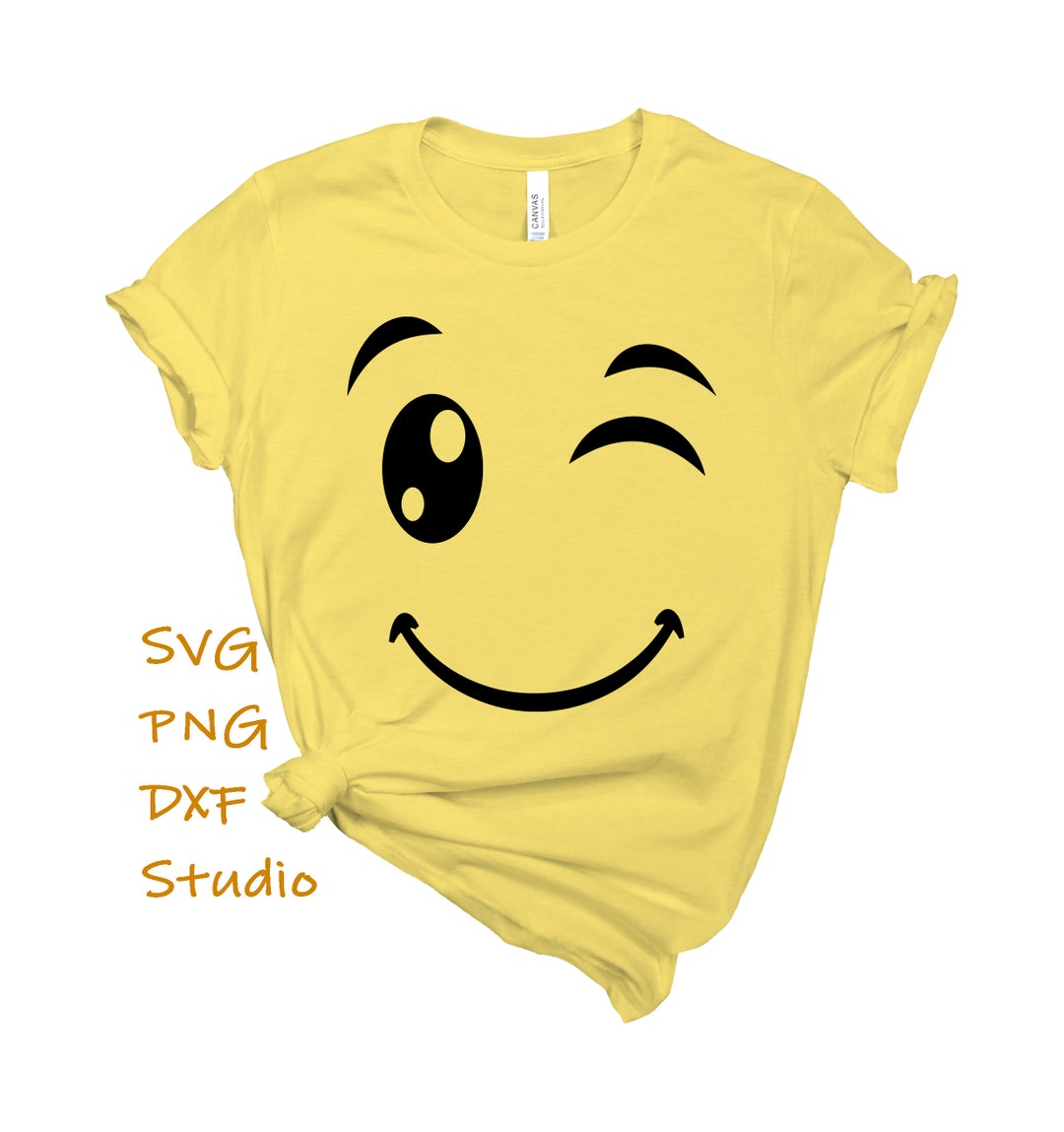Winking Face Emoji Svg, Png, Dxf, Winking Face Svg, Wink Face Emoji ...