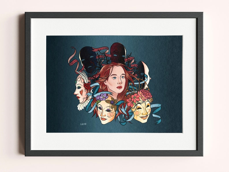 A5 Self Censorship | Unmounted Print | Female Identity Mask Wall Art - Etsy