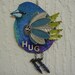 Blue Bird of Hug. Small Indigo Bunting Bird. Inspirational Bird Wall ...