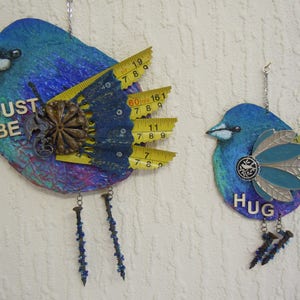 Blue Bird of Hug. Small Indigo Bunting Bird. Inspirational Bird Wall ...