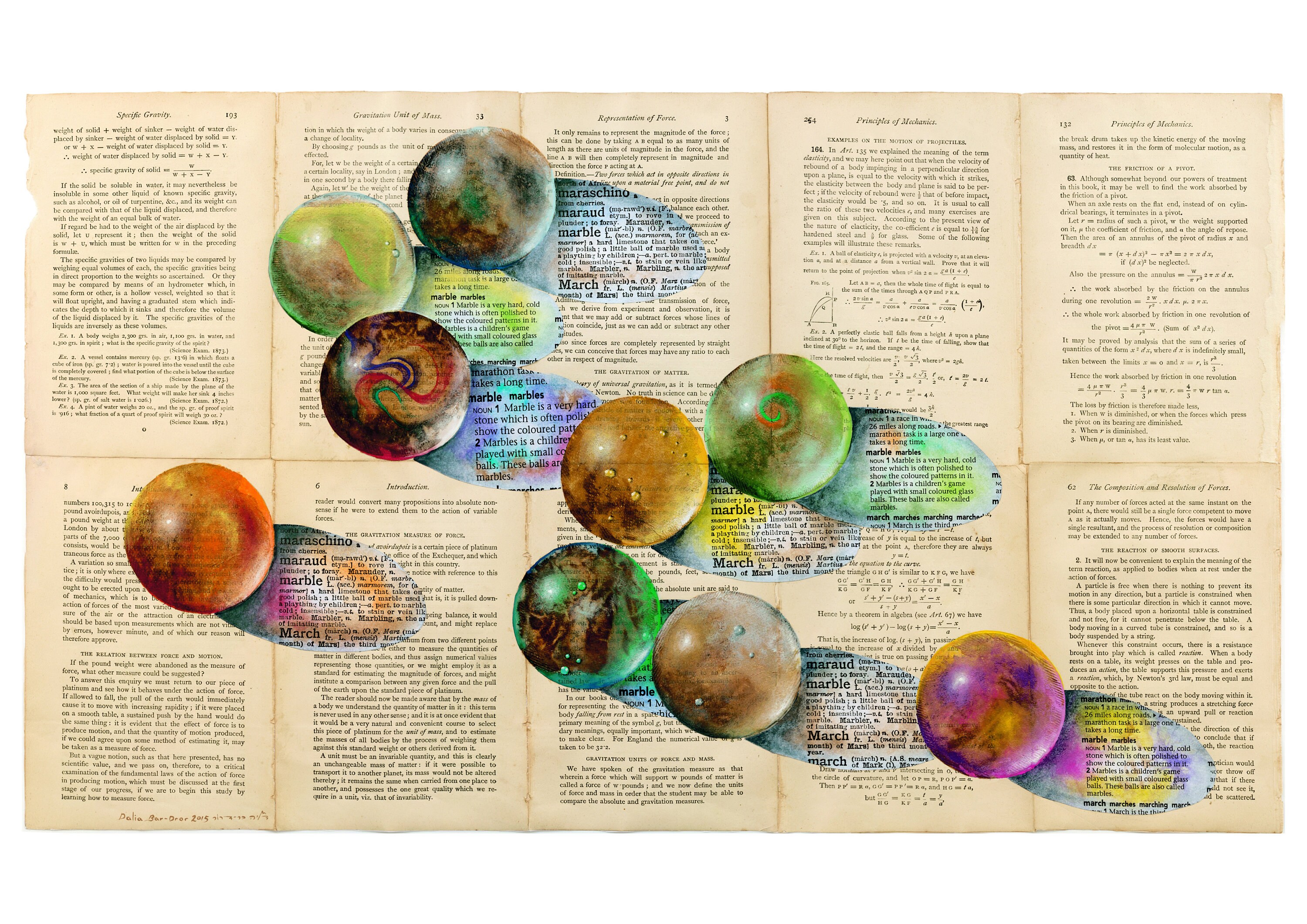 Digital Downloadable Print. Rolling Marbles. Mixed Media Painting of ...