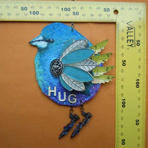 Blue Bird of Hug. Small Indigo Bunting Bird. Inspirational Bird Wall ...