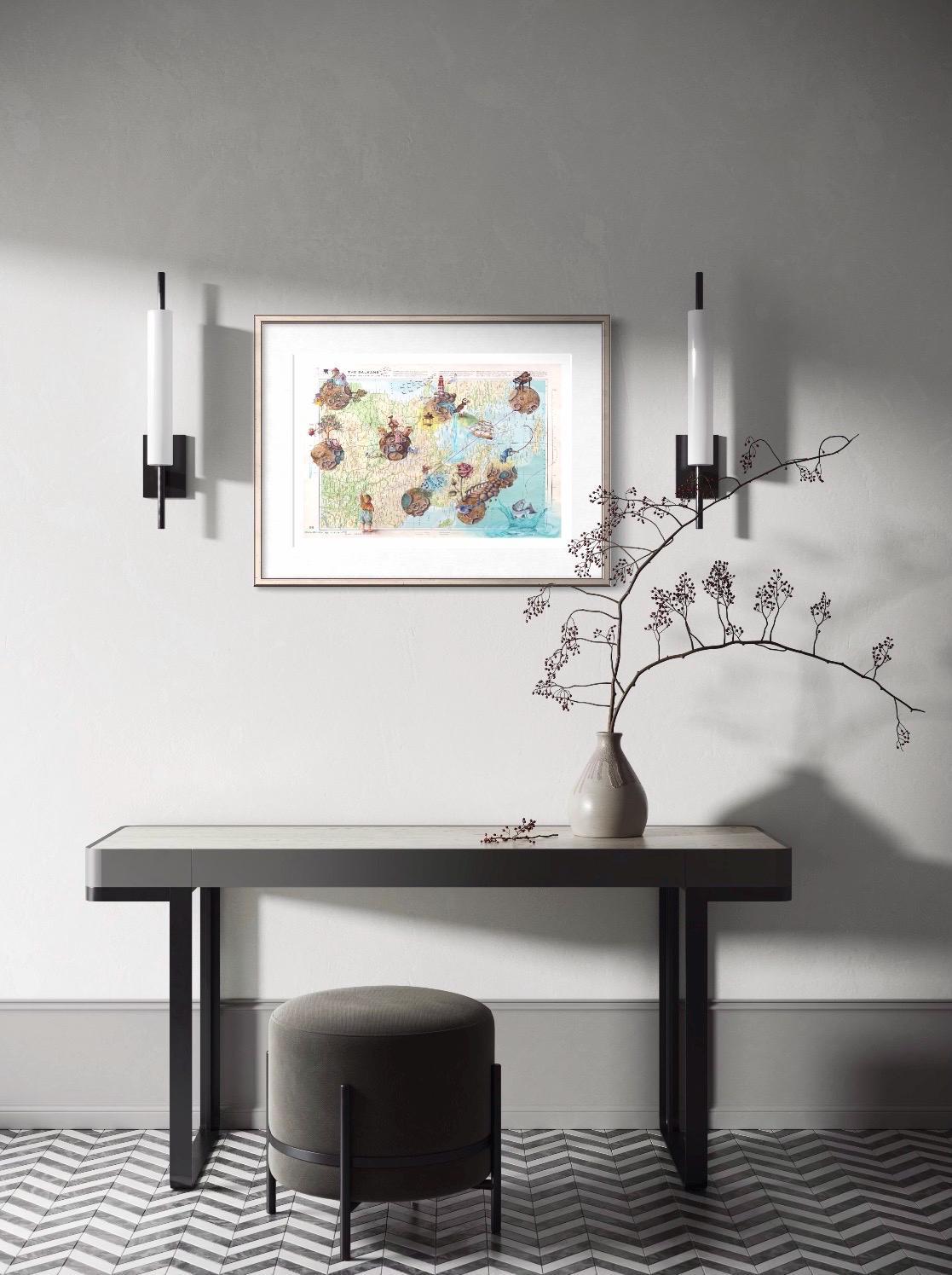 Floating Planets Art Print: Fantasy Map Mixed Media (digital Download ...