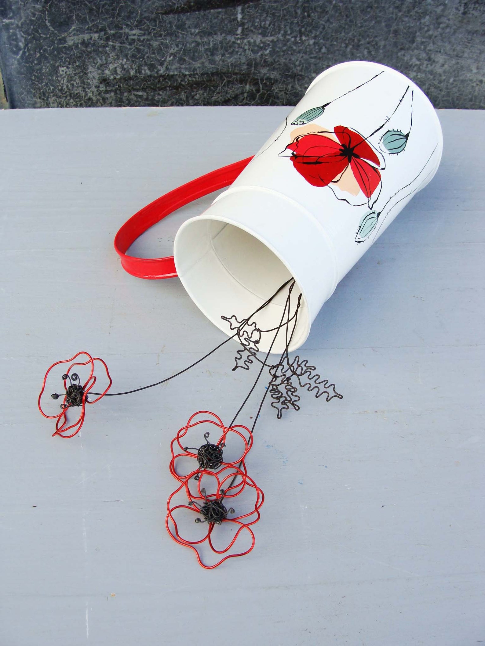 Wire Poppy Flower Wire Poetic Decoration Floral Decoration | Etsy