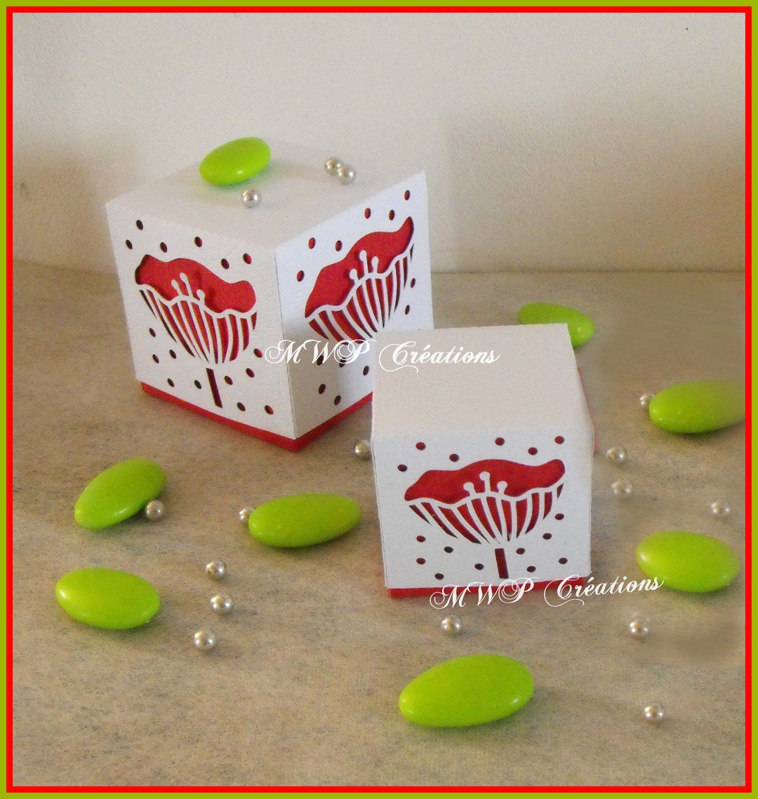 Boxes for Dragees poppies kit for 10 Boxes, 2 Sizes Available - Etsy
