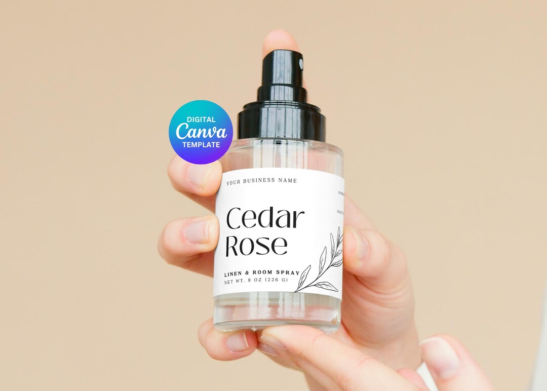 Room Spray Bottle Label Template, Digital Template, Linen Spray Bottle ...