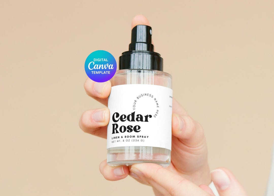 Room Spray Bottle Label Template, Digital Template, Linen Spray Bottle ...