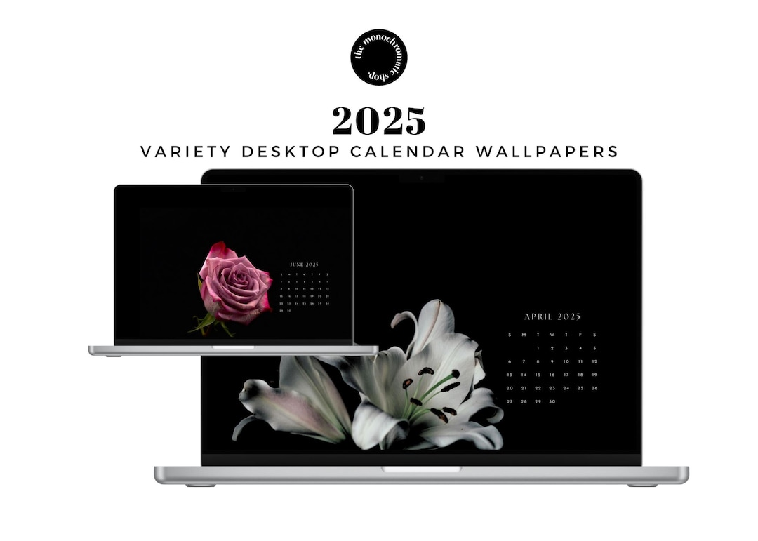 2025 Desktop Wallpaper Calendar, Flower Aesthetic Desktop Calendar ...