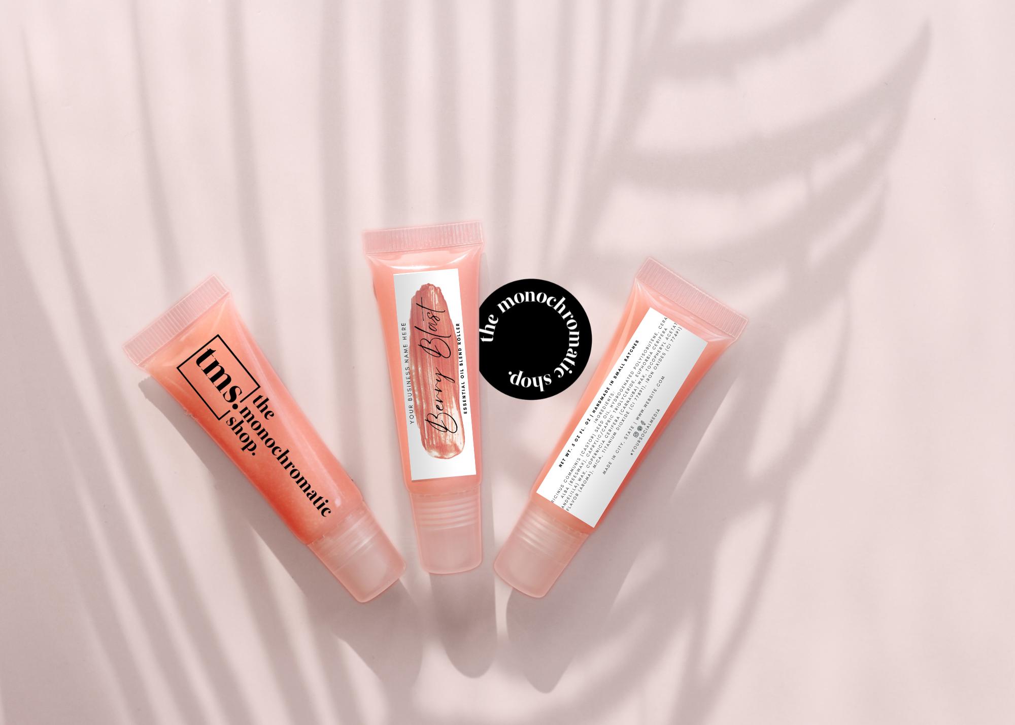 Lip Gloss Label Template, Lip Balm Tube Label Editable, Lip Oil Labels ...