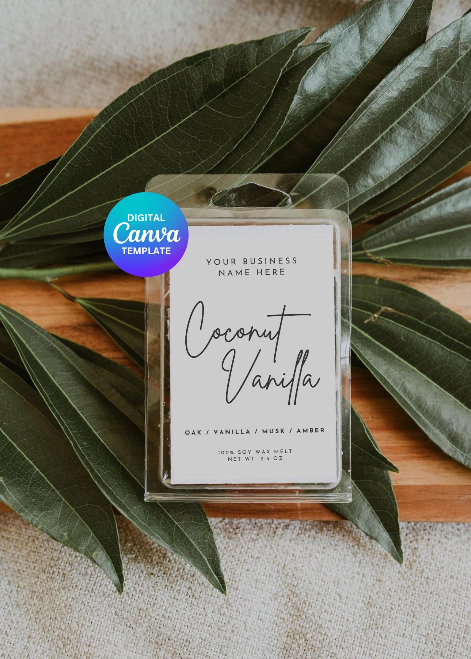 Minimal Wax Melt Label Template, Editable Label DIY Modern Wax Tart ...