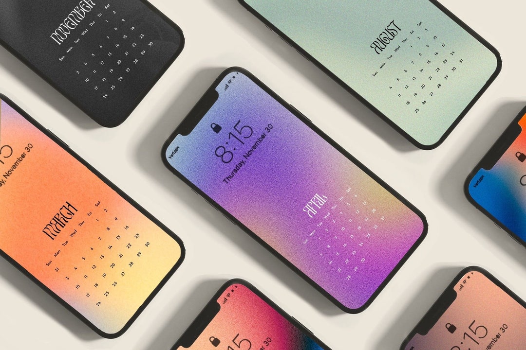 2025 Calendar Phone Wallpapers, 2025 Retro Aesthetic Lockscreen, Phone ...