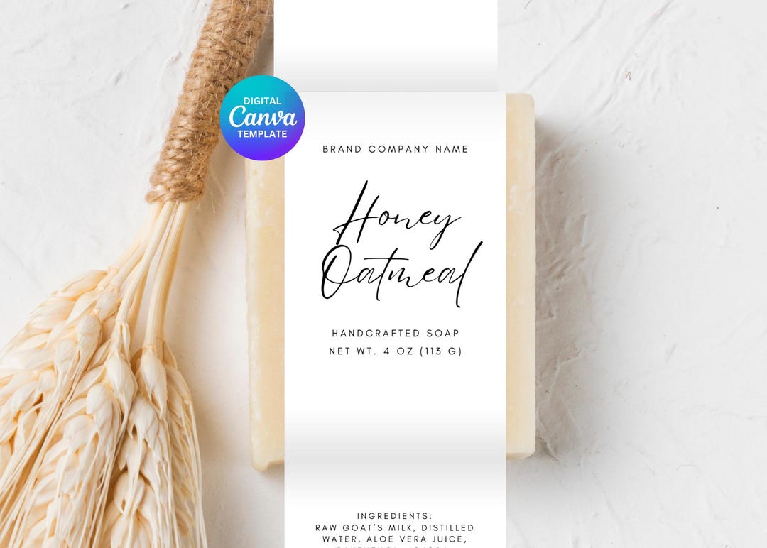 Editable Soap Label Template, Vertical Wrap Handmade Soap Label Design ...