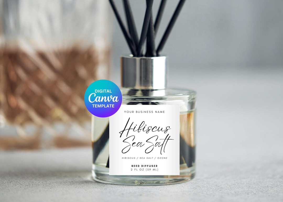 Reed Diffuser Label Template, Editable Product Label Template, DIY ...