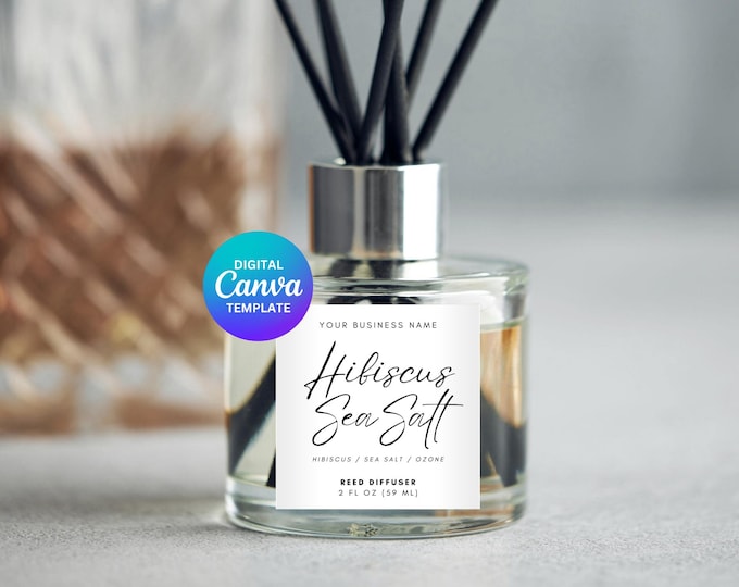 Reed Diffuser Label Template, Editable Product Label Template, DIY ...