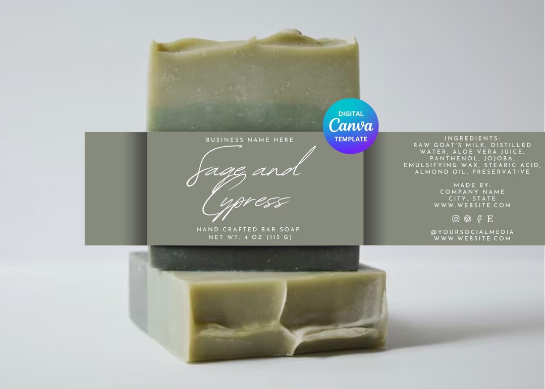 Editable Soap Label Template, Custom Wrap Handmade Soap Label Design ...