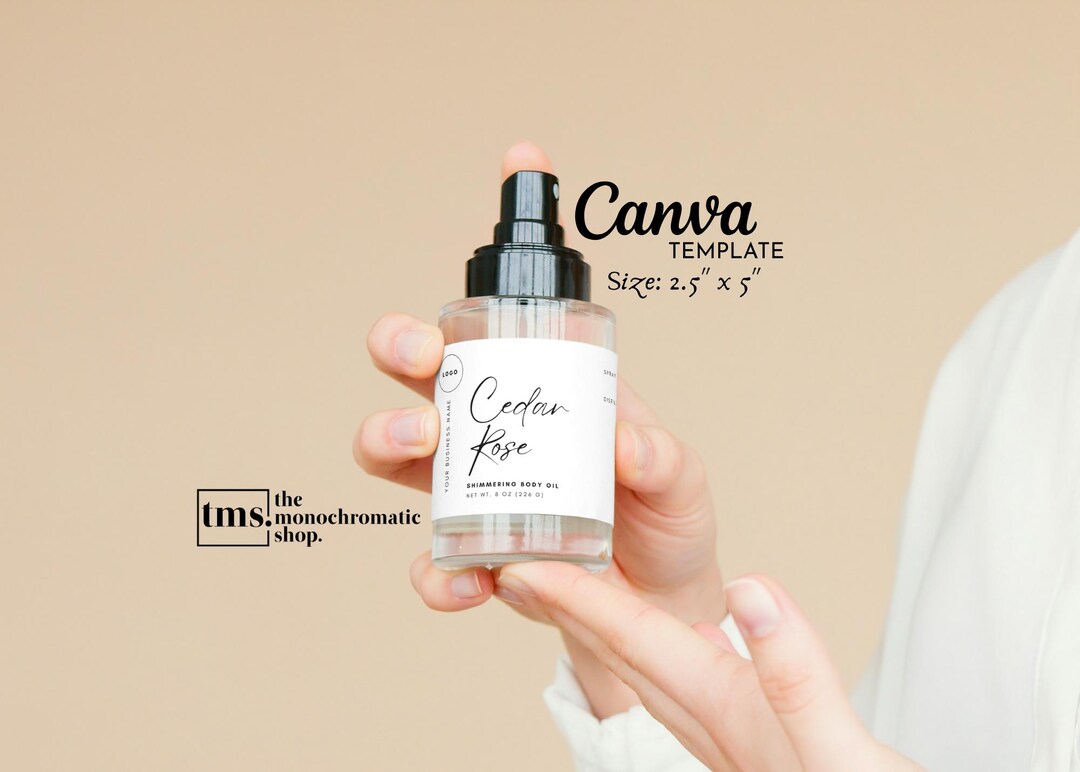 Room Spray Bottle Label Template, Digital Template, Linen Spray Bottle ...
