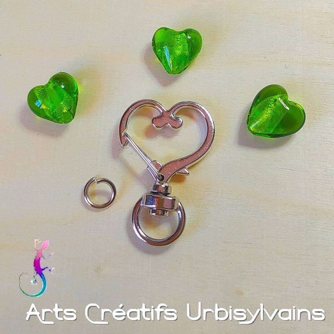 Heart-shaped Keyring to Decorate in Silver Metal 35x23mm - Etsy