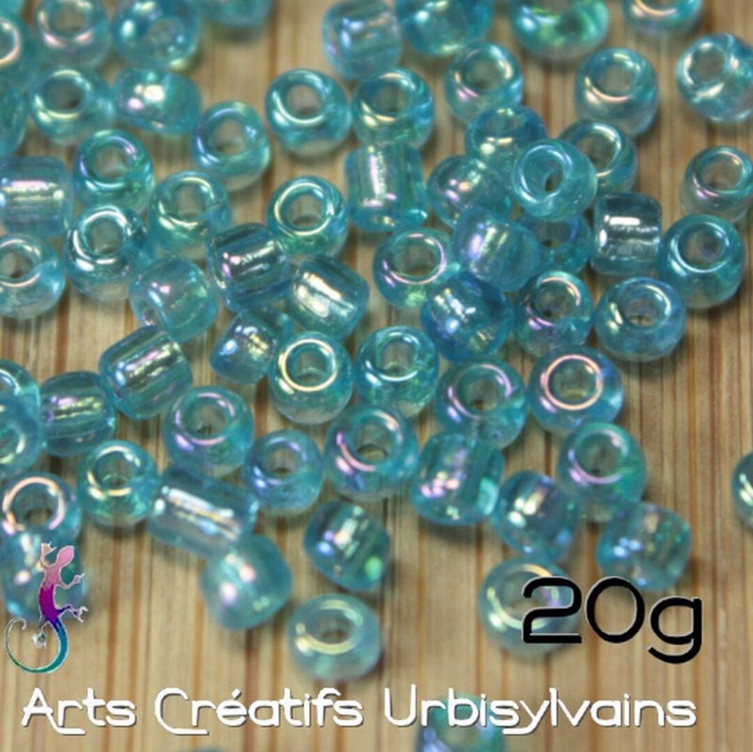 Set de 20g de perlas de roca en cristal turquesa iridiscente - Etsy España