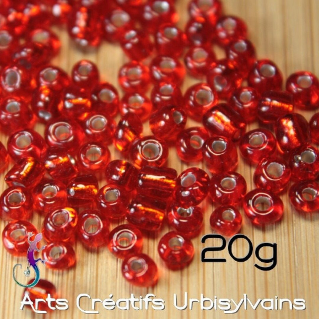 Set of 20g of Rock Pearls in Red Glass 4mm - Etsy UK