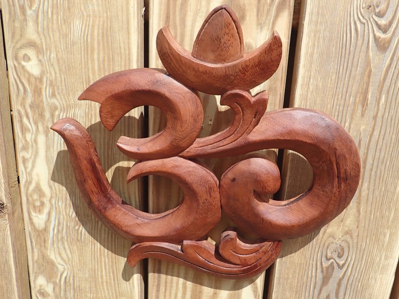 Wooden Hand Carved Om Symbol 3 Sizes - Etsy