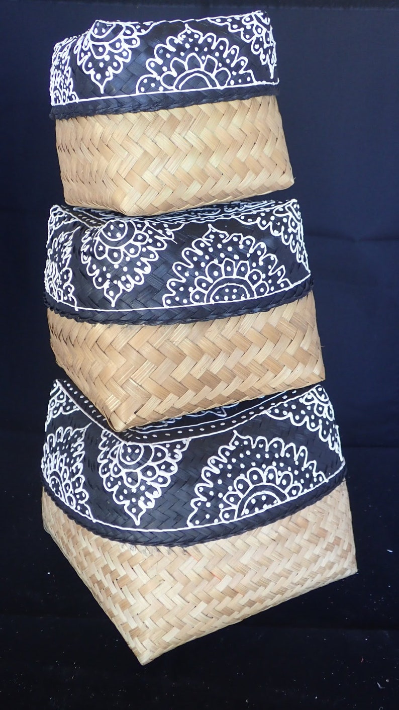 Bali Bamboo Box, Gift Baskets, Gift Boxes Set of 3 - Etsy