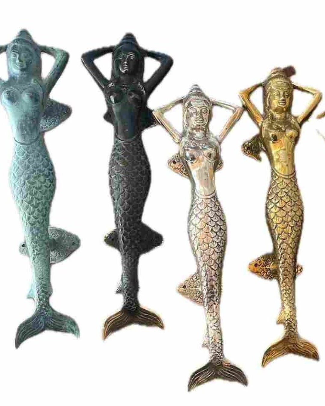 Buy Vintage Brass Mermaid Door Handle, Nautical Entry Decor Online in ...
