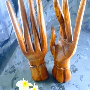 Hand Carved Set Left and Right Wood Buddha Hand Mudra - Etsy