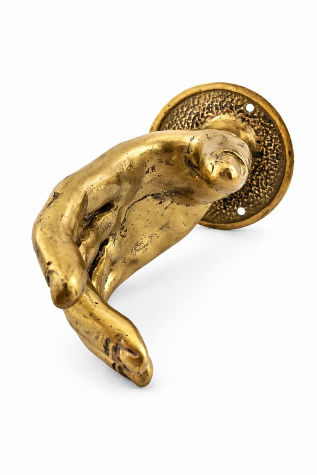 Handshake Door Handle Pull – Brass Hand Wall Sculpture, Left or Right ...