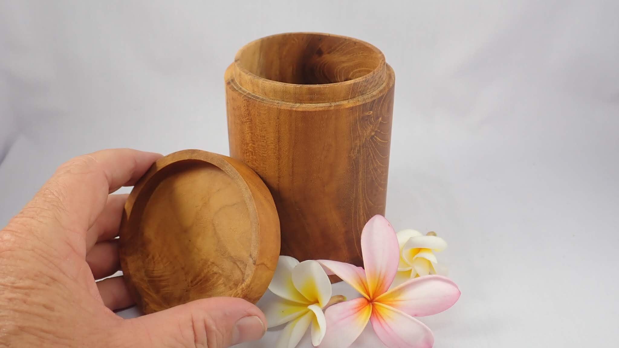 Teak Air Tight Canister. Marijuana Storage Container | Etsy