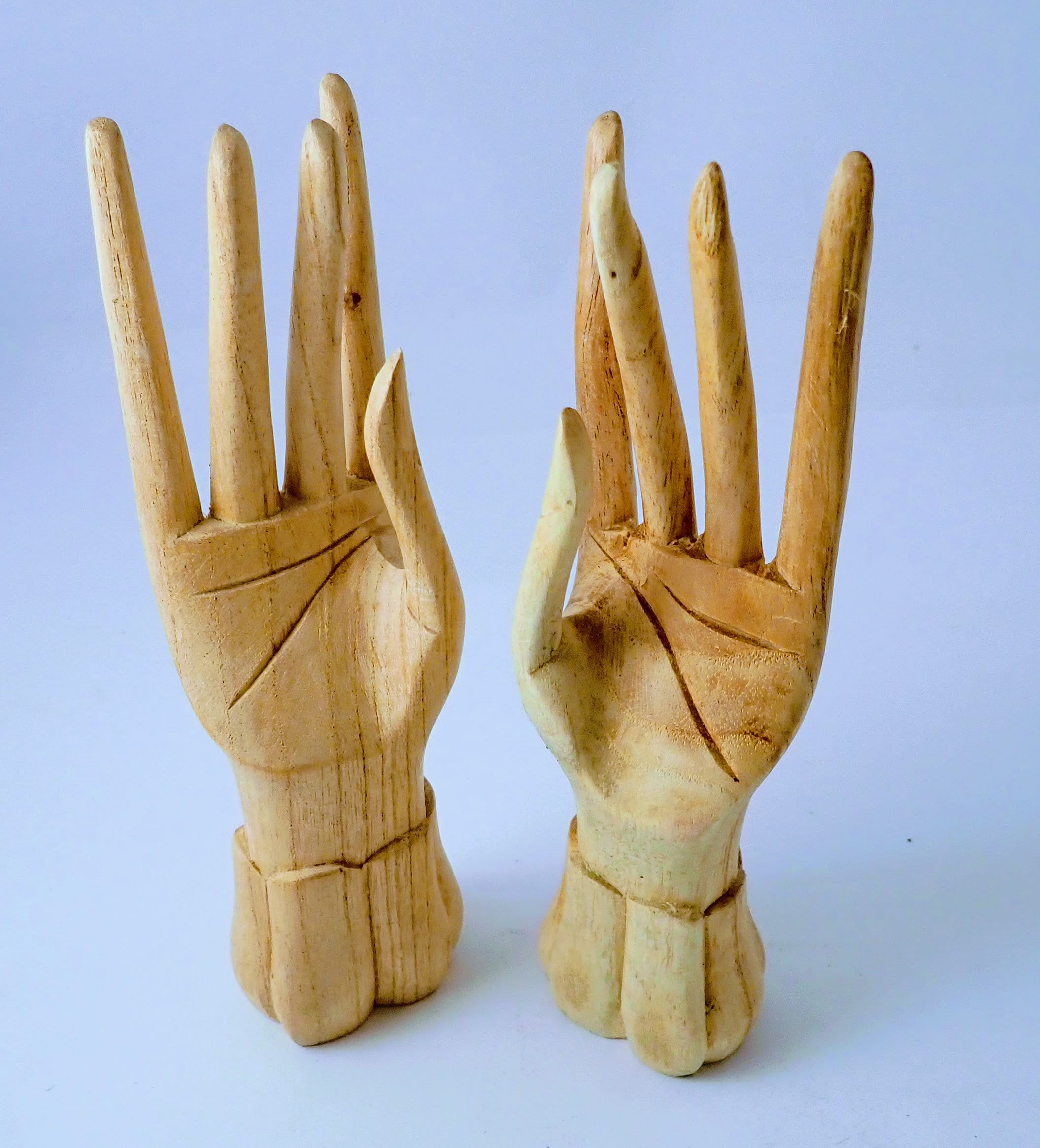 Hand Carved Set Left and Right Wood Buddha Hand Mudra - Etsy